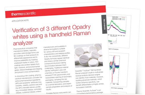 Application Note - Verification of 3 different Opadry whites using a ...