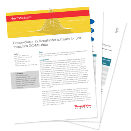Deconvolution in TraceFinder software for unitresolution GC-MS data ...