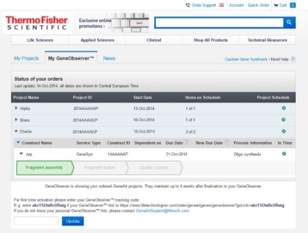 GeneArt 在线门户网站快速入门指南 | Thermo Fisher Scientific - CN